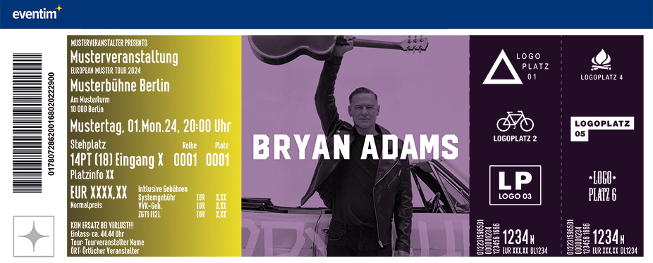Bryan Adams entrancetickets – ticketonline.de – Bryan Adams Tour